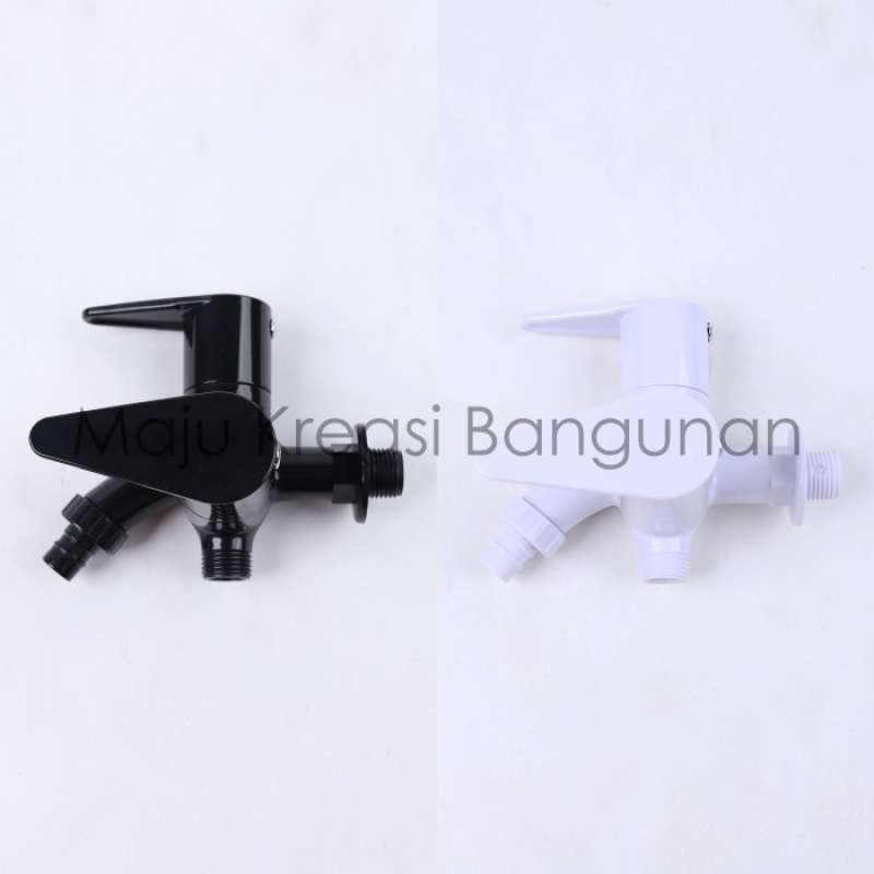 Jual Kran Cabang Shower New Soligen Keran Double S28 Pvc Hitam Putih ...