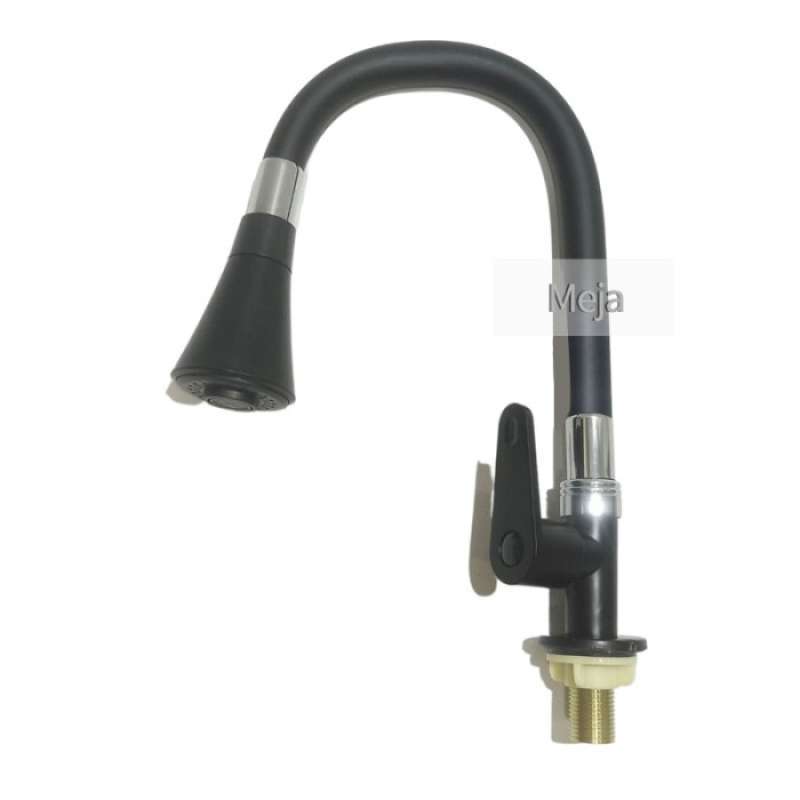 Jual Kran Cuci Piring Kran Angsa Fleksibel Hitam Dinding Keran Di ...