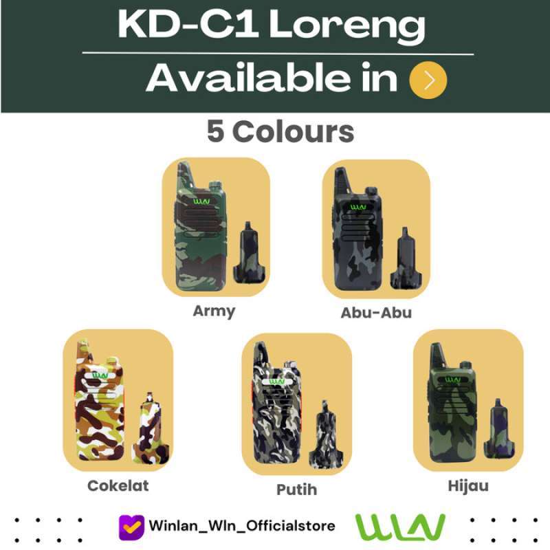 Promo Ht Walkie Talkie Satuan Kd-c1 Uhf Loreng - Loreng Coklat Diskon ...