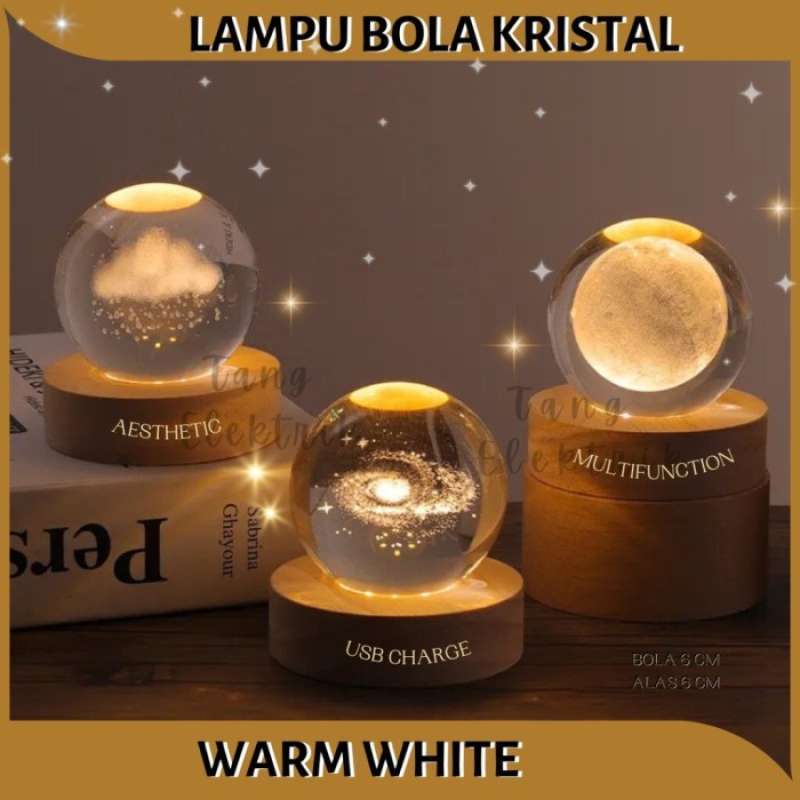 Jual Lampu Tidur Hias Led Bulat Kaca / Lampu Kristal Rumah Motif Di ...
