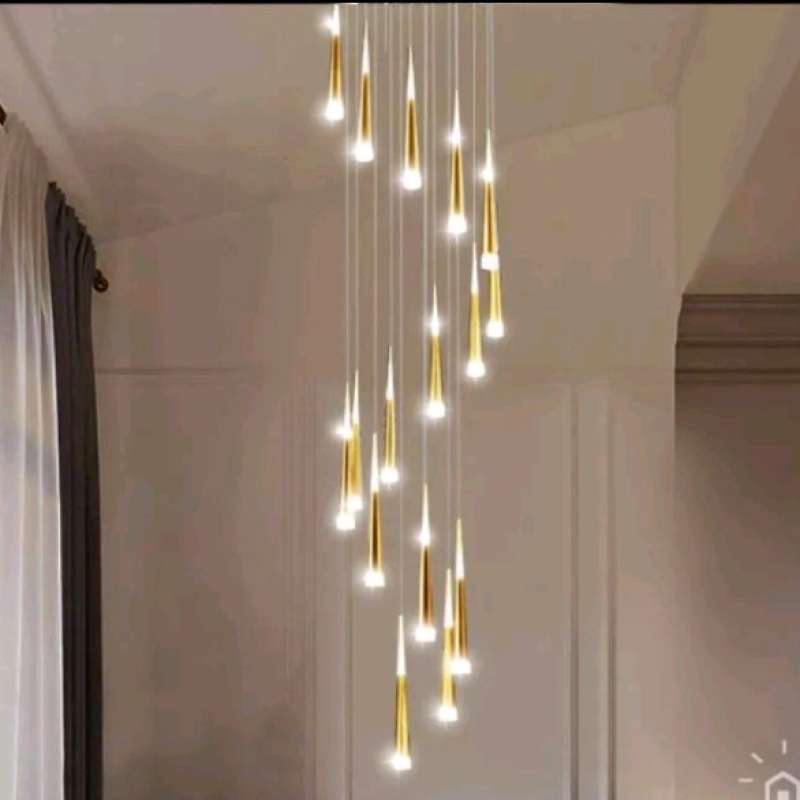 Jual Lampu Gantung Hias Minimalis Void Tangga Led Modern Gold Di Seller Raindrop - Cengkareng ...