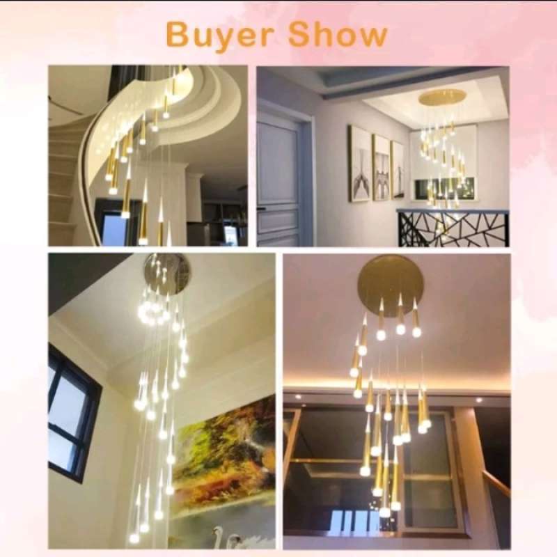 Jual Lampu Gantung Hias Minimalis Void Tangga Led Modern Gold Di Seller Raindrop - Cengkareng ...