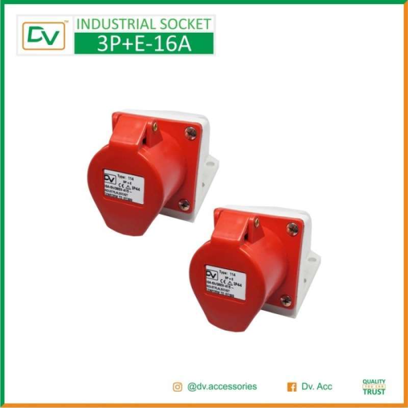 Jual Industrial Socket 3p+e 16a / 4pin 16a / Dis-3p+e-16a Di Seller ...