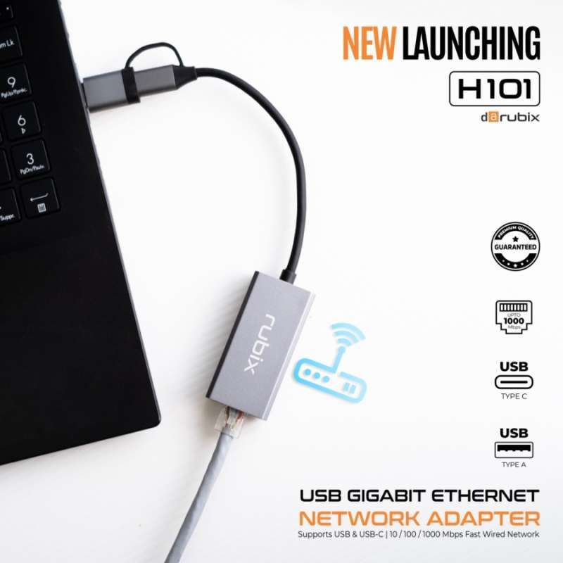 Promo Usb Hub Digital Alliance Rubix H101 Ethernet Adaptor Gigabit Lan ...