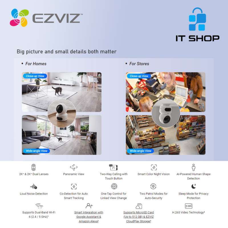 Jual Ezviz Ip Camera H7c 2k Dual Lens Type C Di Seller It Shop Official Store - Mojo, Kota ...