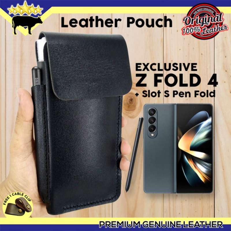 Promo Leather Pouch Z Fold 4 With S Pen Fold Slot Vertical Leather ...