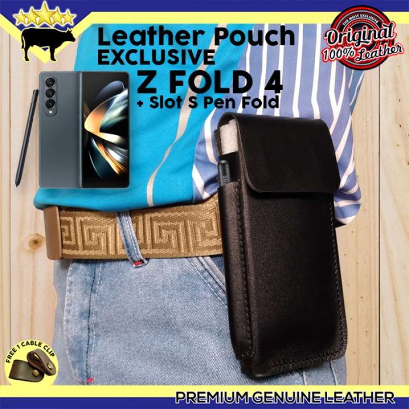 Promo Leather Pouch Z Fold 4 With S Pen Fold Slot Vertical Leather ...
