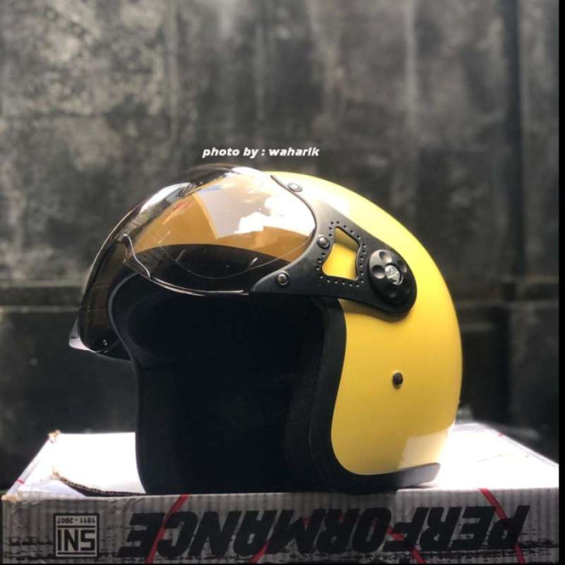 Jual Helm Vespa Retro Italy Kuning Gloss + Visor - Xl Di Seller Move-id ...