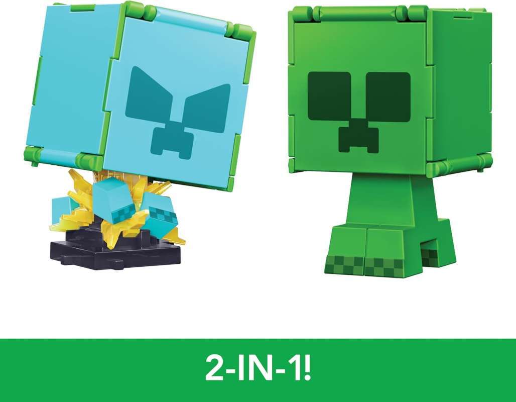 Promo Minecraft Flippin’ Figs Creeper + Charged Creeper Figures Collection 2-in-1 Htl43 Htl46 ...