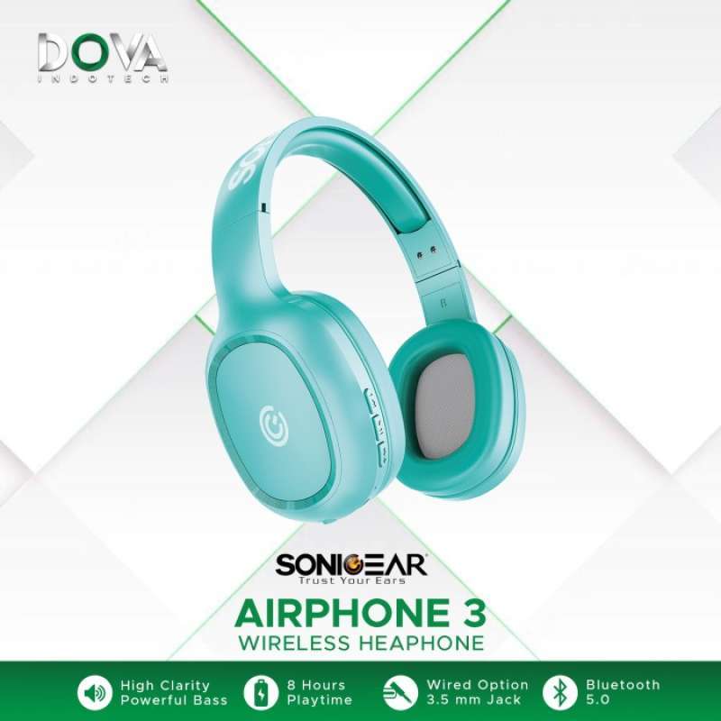Promo Headset Bluetoth Sonicgear Airphone 3 Wireless Headphone - Biru ...