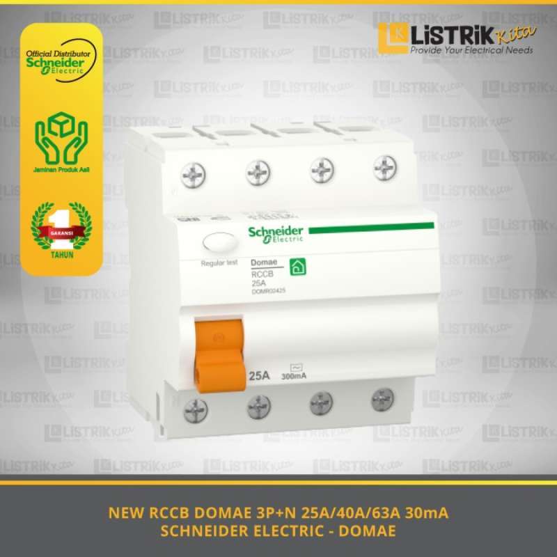 Jual New Rccb Domae 3p+n 25a/40a/63a 30ma Schneider Electric - Domr014** - 3p+n 63a Di Seller ...