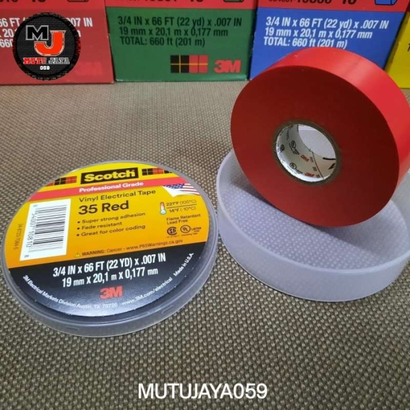 Jual Scotch 35 & 33+ Isolasi Vinyl Electrical Tape 19mm X 20,1m Warna 3 ...