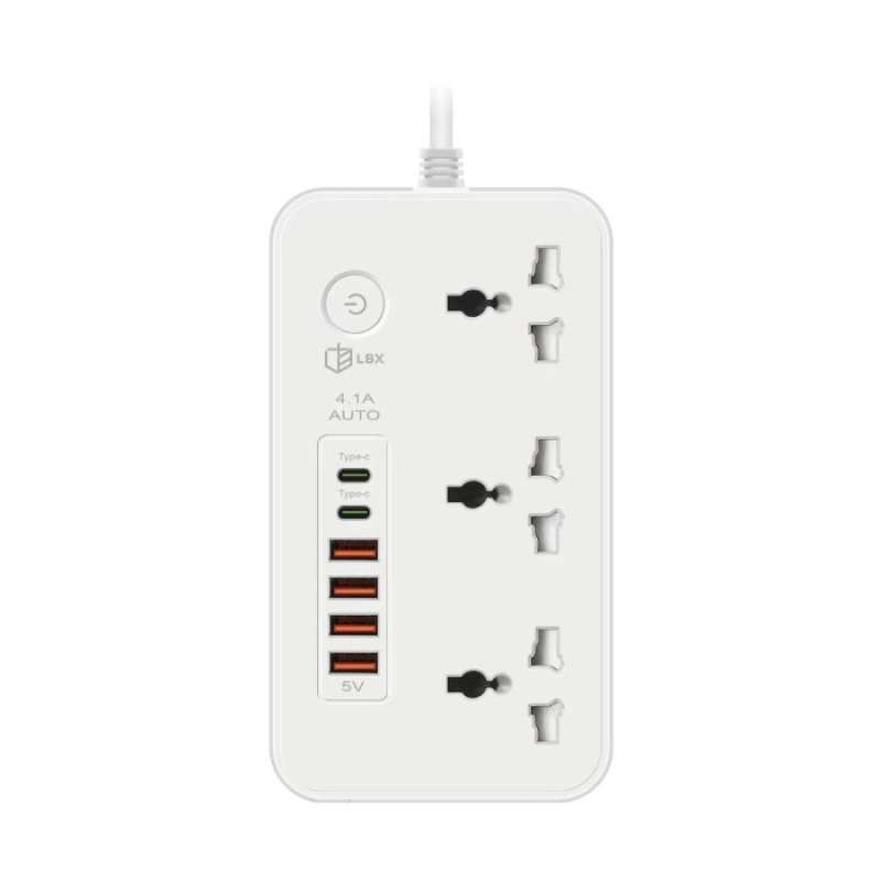 Jual Smart Stop Kontak 3 Power Socket 2 Slot Type C 4 Port Usb 3a Charge 2m Di Seller Shin Store ...