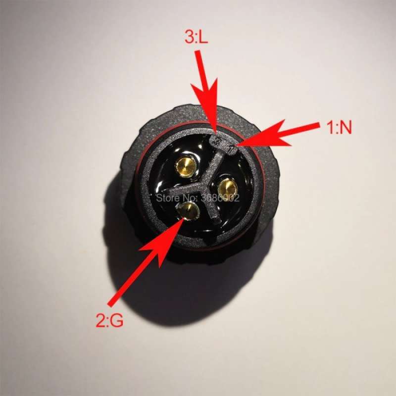 Jual M25 3-pin Ac Cable Connector 3-wire Waterproof For Wvc Micro ...