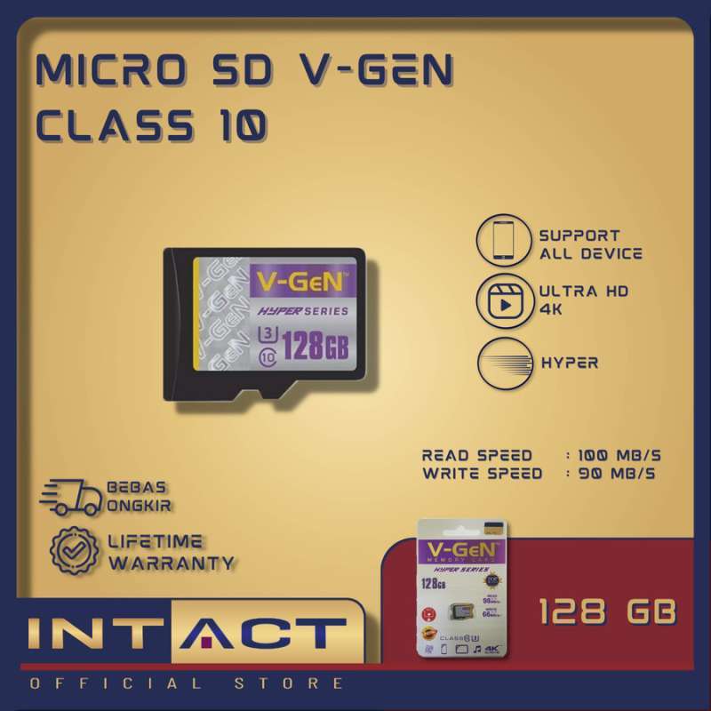 Jual Microsd V-gen Hyper 128gb 256gb 512gb Class 10 98mb/s Non Adaptor ...