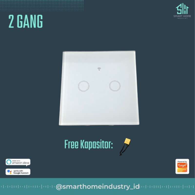 Jual Smart Wall Switch No Neutral 2 Gang Tanpa Netral Touch Screen Tuya ...