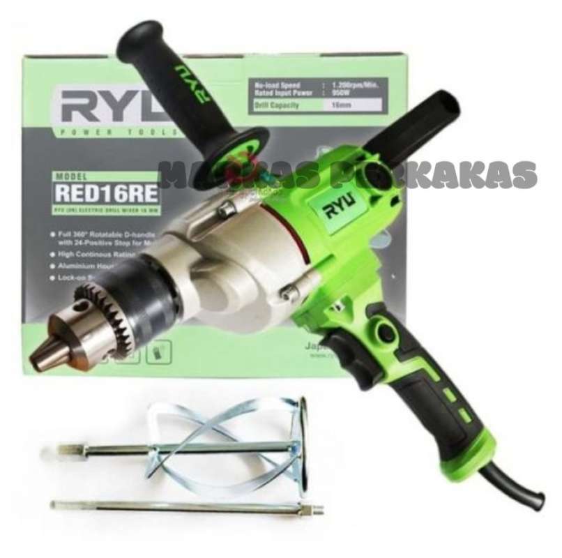 Jual Elektric Drill Mixer 16mm Ryu Red 16 Re - Mesin Bor Mixer Ryu ...