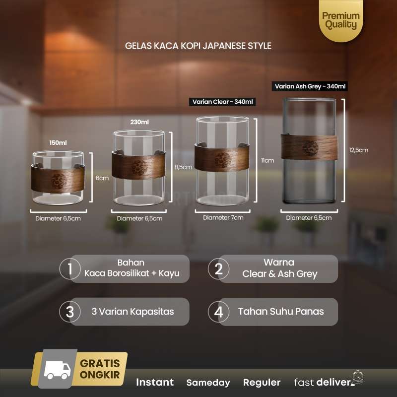 Promo Gelas Kaca Kopi Teh Coffee Tea Fuji Aestetic Japanese Style Glass F902 - 230ml Clear ...