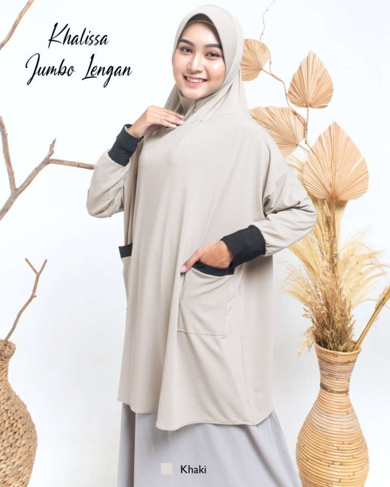 Jual Hijab Khimar Jumbo Jilbab Instan Syari Lengan Khalissa - Baby Blue ...