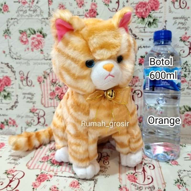 Promo Best Seller Boneka Kucing Mewah Ukuran Kecil Pink Orange Abu ...