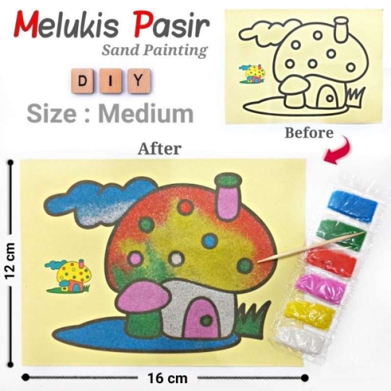 Promo Mainan Edukasi Macam Macam Mewarnai Pasir Diy Anak Kreatif Lukis ...