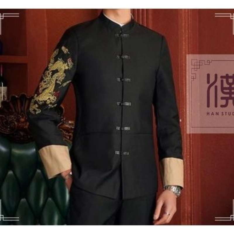 Jual Cheong Sam Pria Chinese Baju Sangjit Hitam Xincia Cheongsam Hs1101 ...