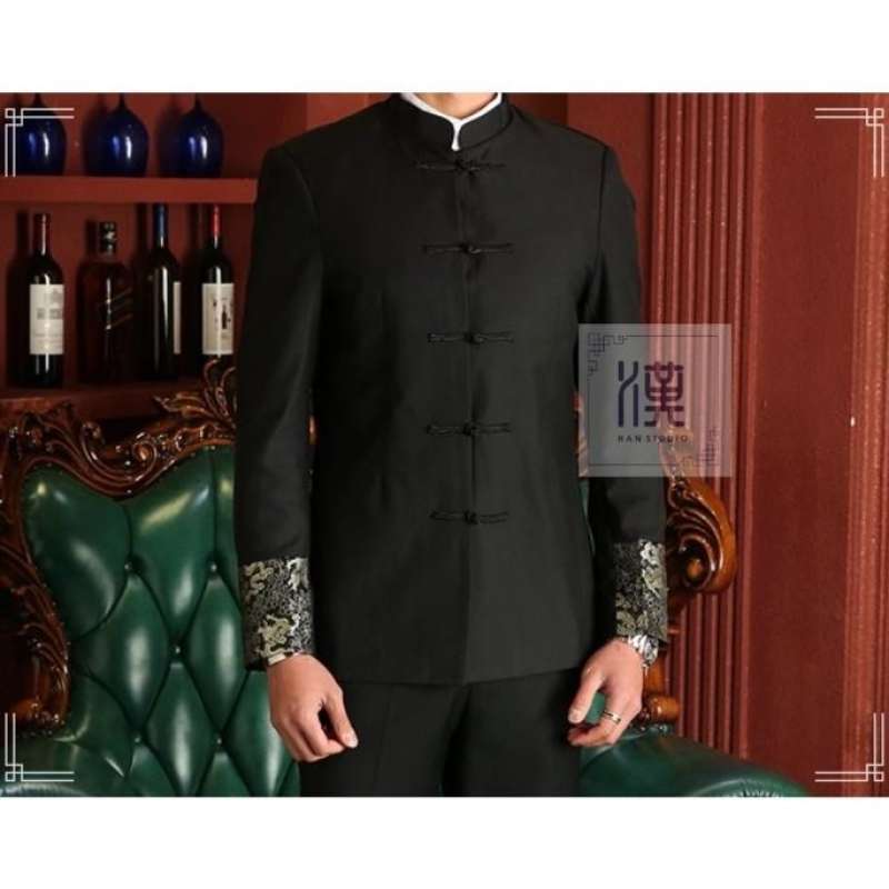 Jual Cheong Sam Pria Chinese Baju Sangjit Hitam Xincia Cheongsam Hs1101 ...