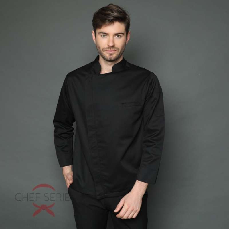 Jual Chef Jacket Tangan Panjang | Chef Series | Elite Hitam | Csbeltls2 ...
