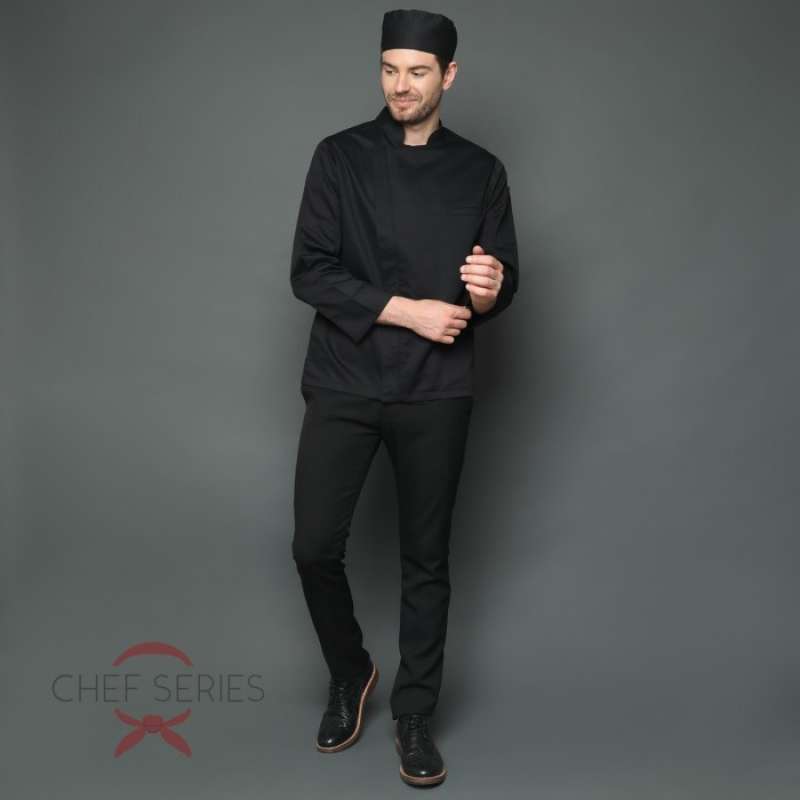 Jual Chef Jacket Tangan Panjang | Chef Series | Elite Hitam | Csbeltls2 ...
