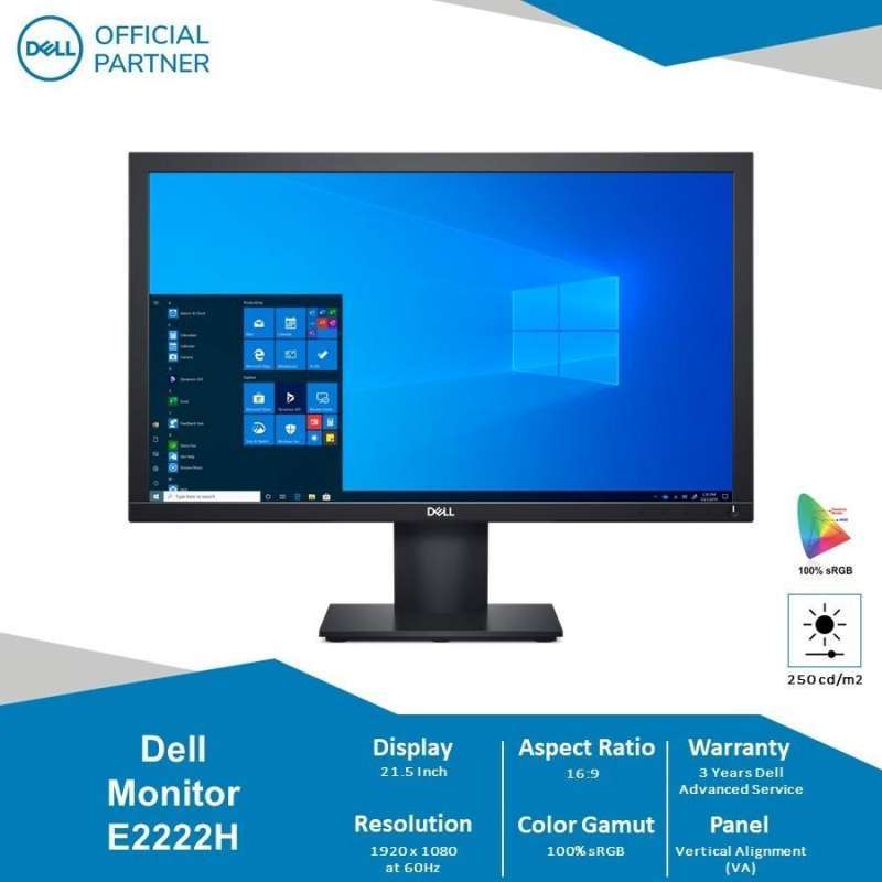 Jual Monitor Led Dell E2222h 21,5 Fhd 60hz Vga Dp - Garansi Resmi Dell ...