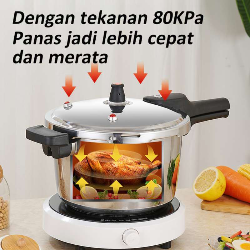 Jual Pressure Cooker Liter Panci Presto Stainless Steel 304 Tebal Panci Daging - Ceo - 8 Liter ...