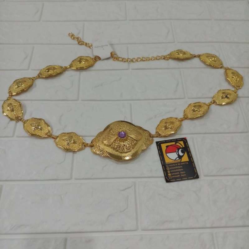 Jual Asli Ikat Pinggang Emas Gold Baju Adat Ban Pending Dewasa Premium ...
