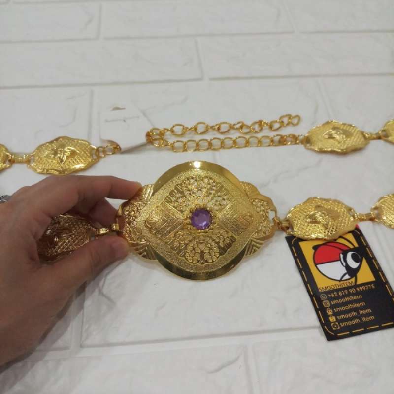 Jual Asli Ikat Pinggang Emas Gold Baju Adat Ban Pending Dewasa Premium ...