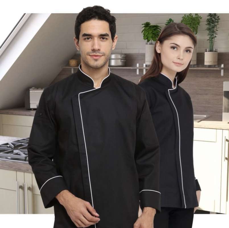 Jual Baju Koki Jacket Chef Simple Resleting Baju Koki Seragam Koki ...