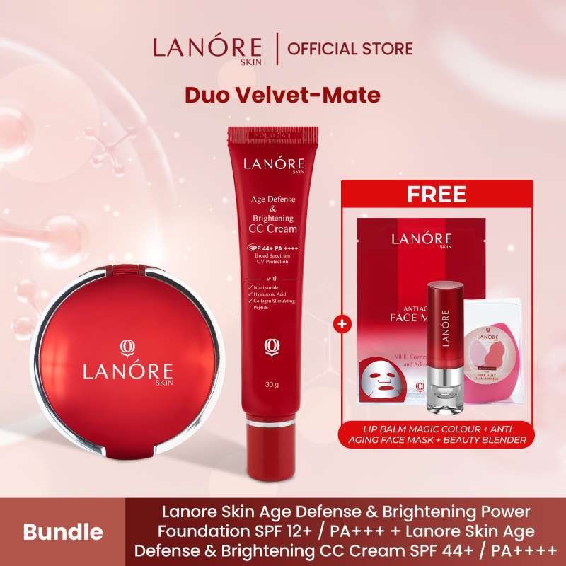 Jual Paket Lanore Skin Age Defense & Brightening Powder Foundation Spf ...