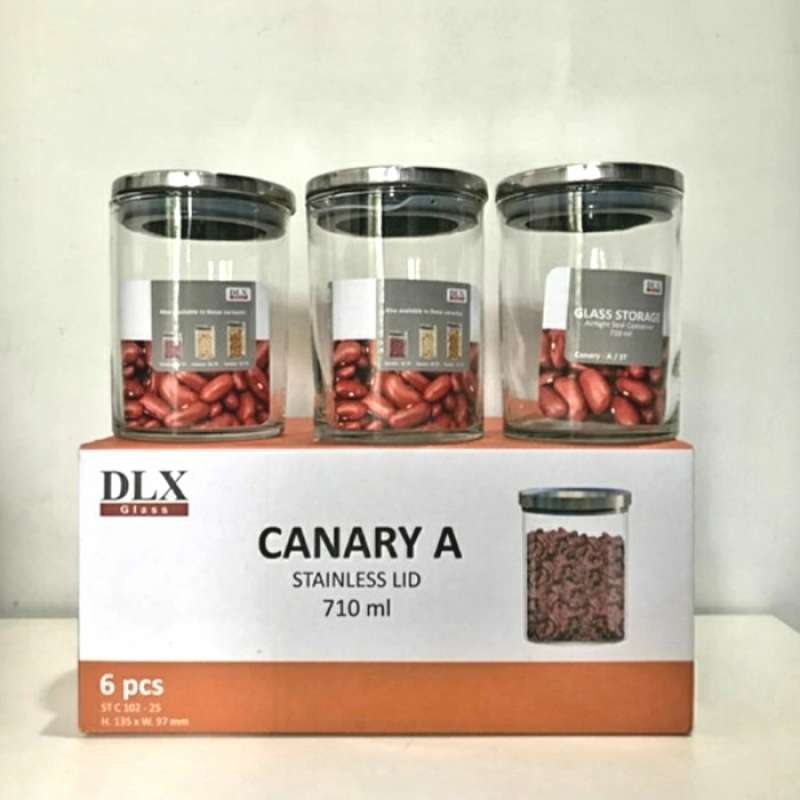 Promo Toples Kaca Canary A Tutup Stainless 710ml (6 Pcs) Diskon 23% Di Seller Ashoca Store ...