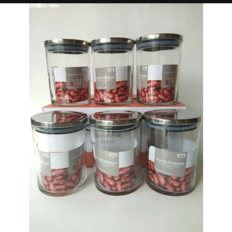 Promo Toples Kaca Canary A Tutup Stainless 710ml (6 Pcs) Diskon 23% Di Seller Ashoca Store ...