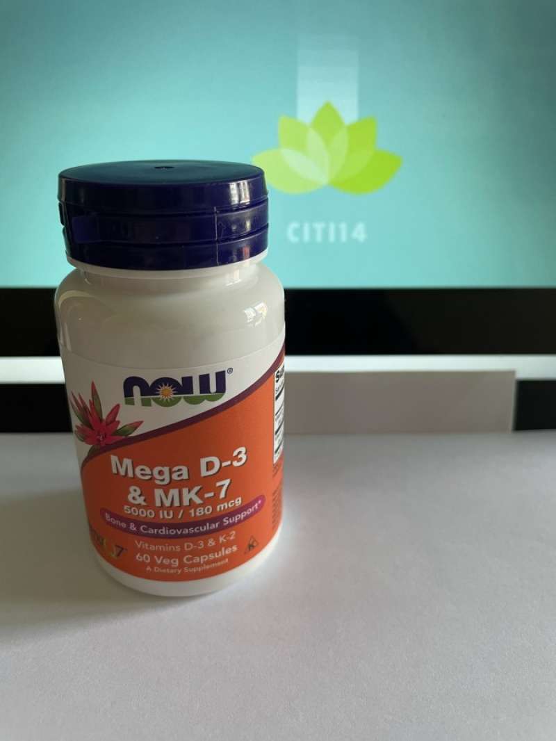 Promo Now Foods Mega D3 Mk7 5000 Iu / 180 Mcg Vitamin D3 K2 Mk7 60caps ...
