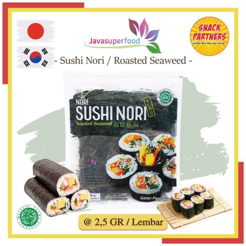 Jual Sushi Nori Sheet Gold Rumput Laut Sushi Jepang Korea Java Super ...