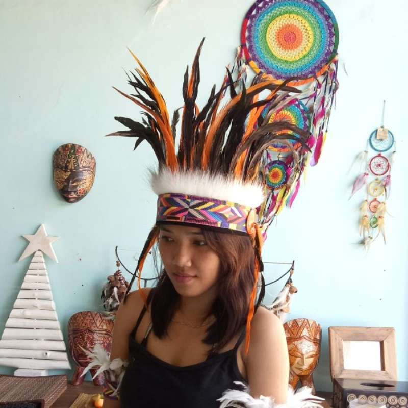 Jual Headband/topi Bulu Ayam Tarian Tradisional Papua,dayak Di Seller ...