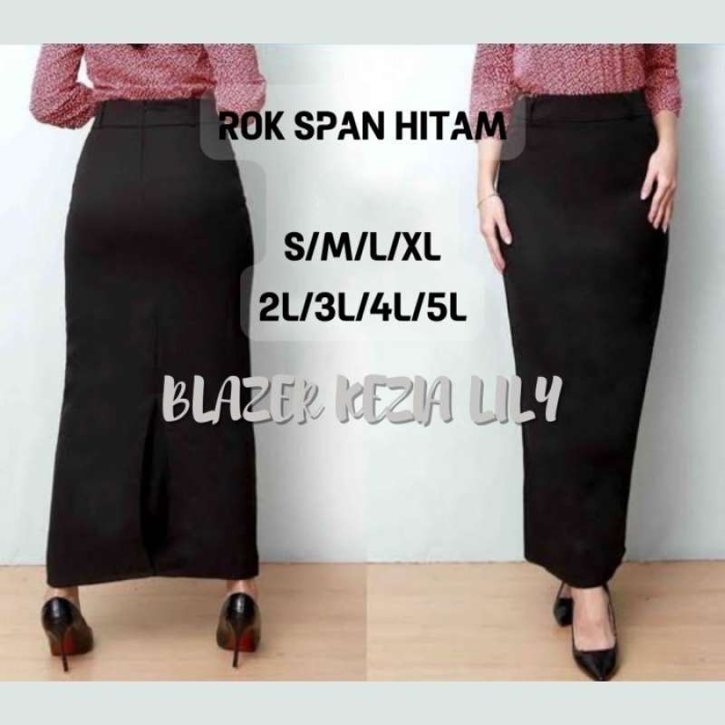 Jual Rok Panjang Hitam Span Wanita Formal Sidang Magang Kerja Kuliah ...