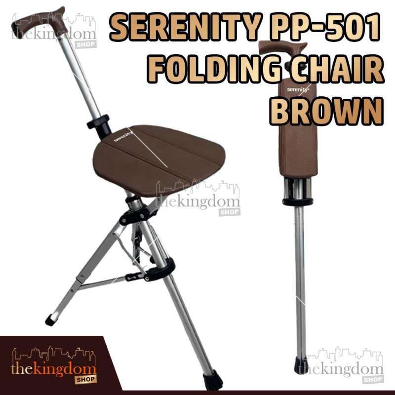 Jual Serenity Pp-501 Premium Portable Folding Chair Walking Cane ...