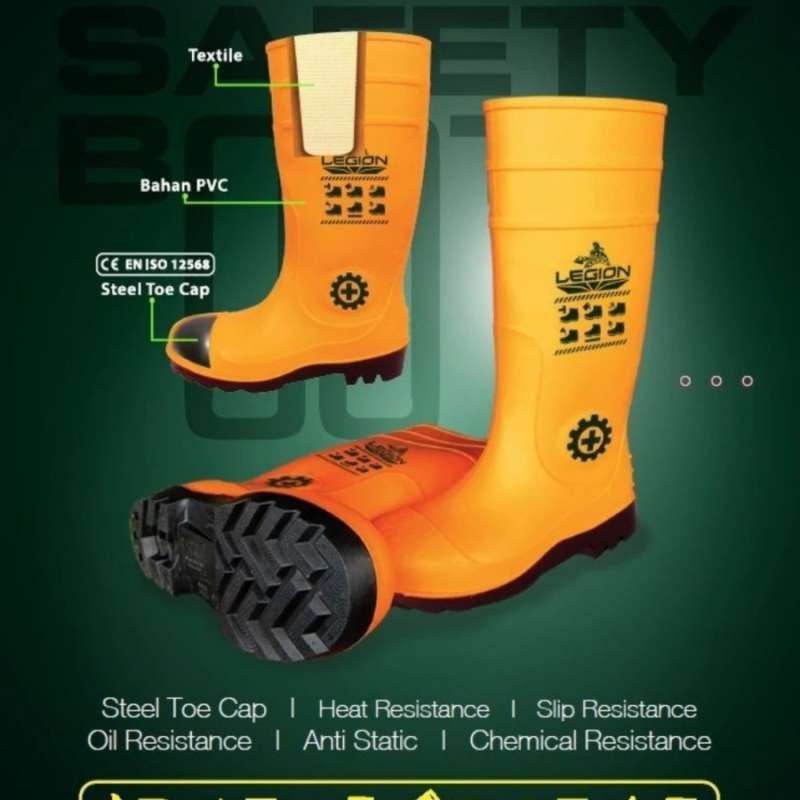 Promo Sepatu Boot Sepatu Safety Sepatu Boot Karet Safety Legion , Size ...