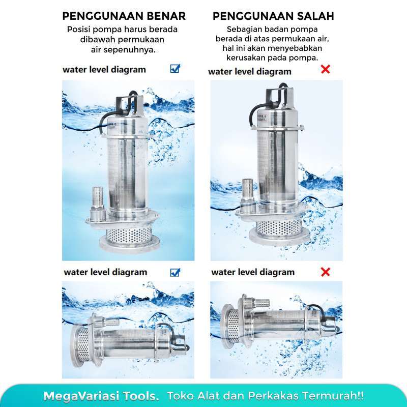 Jual Pompa Celup Air Kotor 370w Submersible Pump 1 Inch Pompa Kolam ...