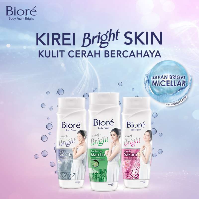Promo Whs - Smg/jog/solo - Twin Pack Biore Body Foam Bright Freshen Up Matcha Pouch Sabun Mandi ...