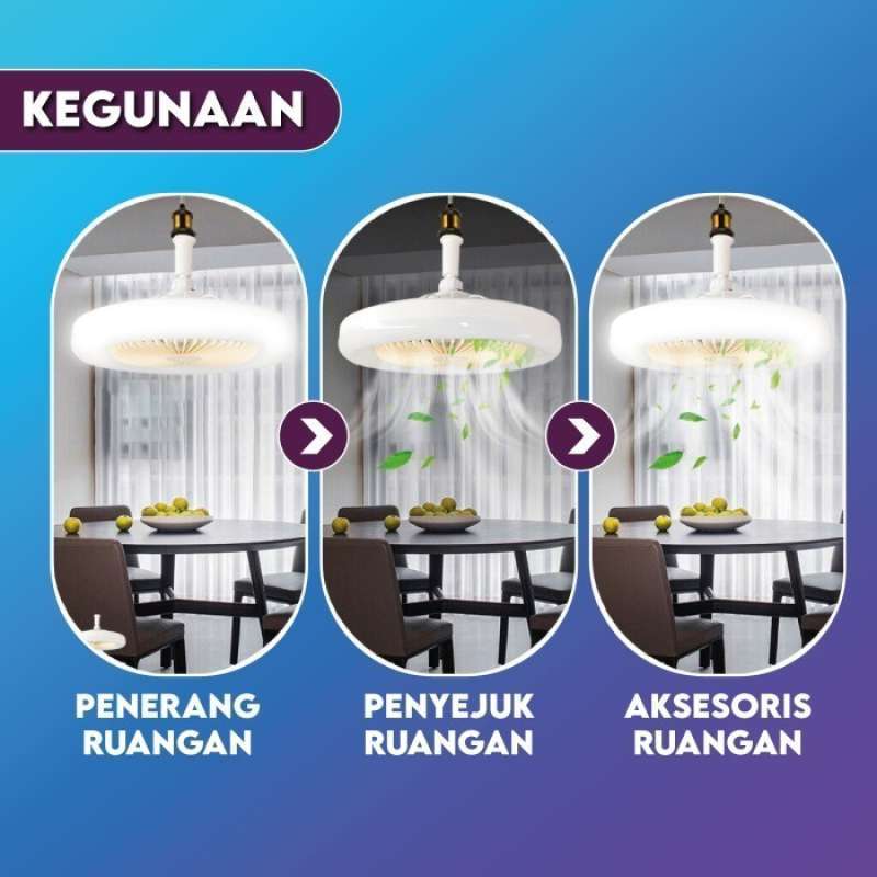 Promo Led Kipas Angin Plafon 2in1 Fan Remote Lampu Ceiling 36w ...