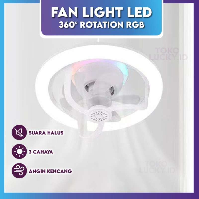 Promo Led Kipas Angin Plafon 2in1 Fan Remote Lampu Ceiling 36w ...