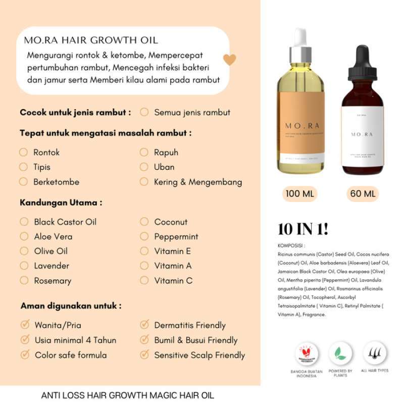 Jual Anti Loss Hair Growth Magic Hair Oil Mora Essentials Di Seller Pro ...