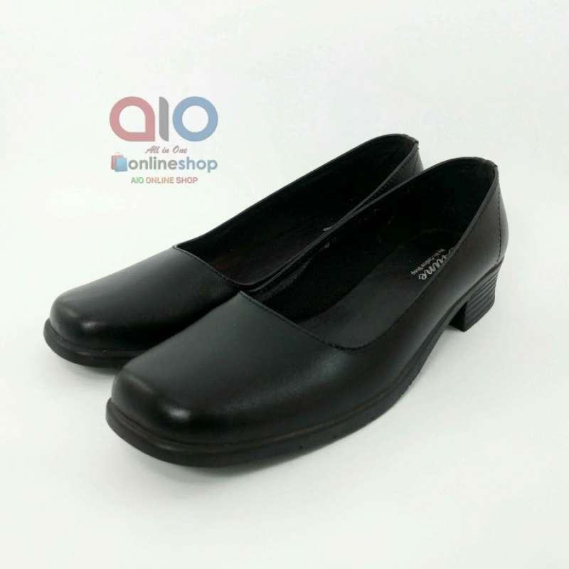 Jual Sepatu Pantofel Wanita Kerja Formal Hak 3 Cm Hitam Polos Aline ...