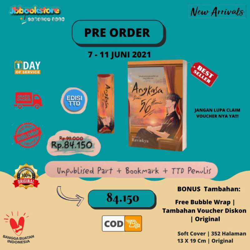 Promo Novel Angkasa Dan 56 Hari + Ttd - Ravinkyu Diskon 23% Di Seller ...